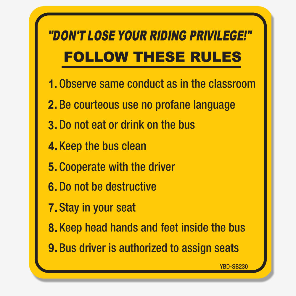 Follow These Rules School Bus Decal Store Yellow Bus Decals Follow These Rules School Bus Decal Store Yellow Bus Decals