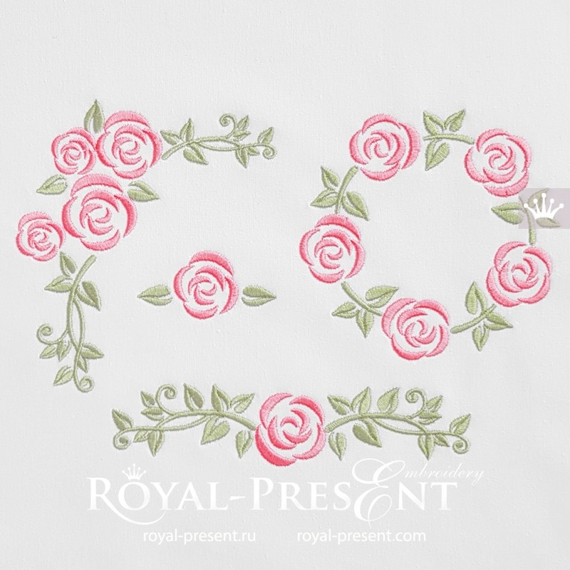 Set with roses Machine Embroidery Designs | Roses embroidery designs ...