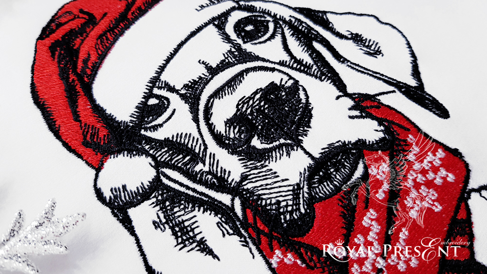 Christmas Labrador Machine Embroidery Design - 3 sizes | Dogs, Foxes ...