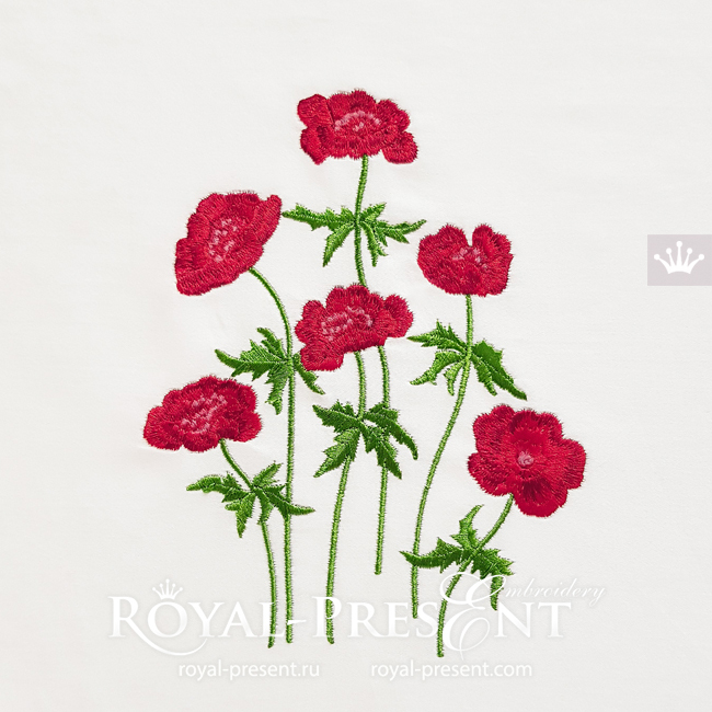 Machine Embroidery Design Anemones | Other flowers | Royal Present ...