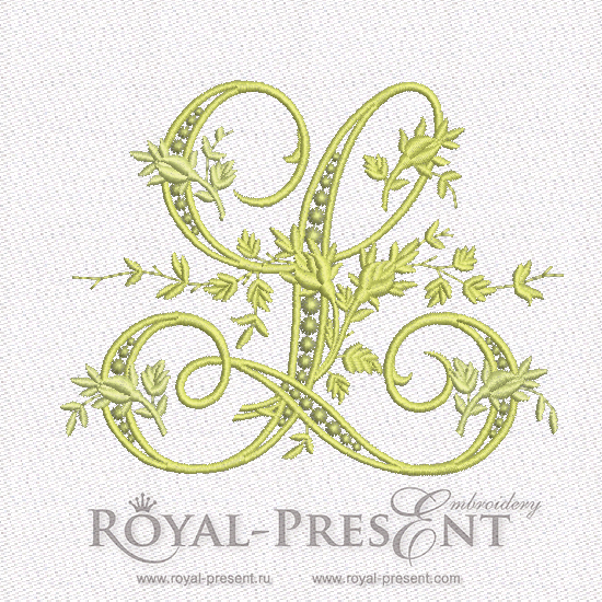 Machine Embroidery Design - Monogram L | Vintage Floral Monograms ...