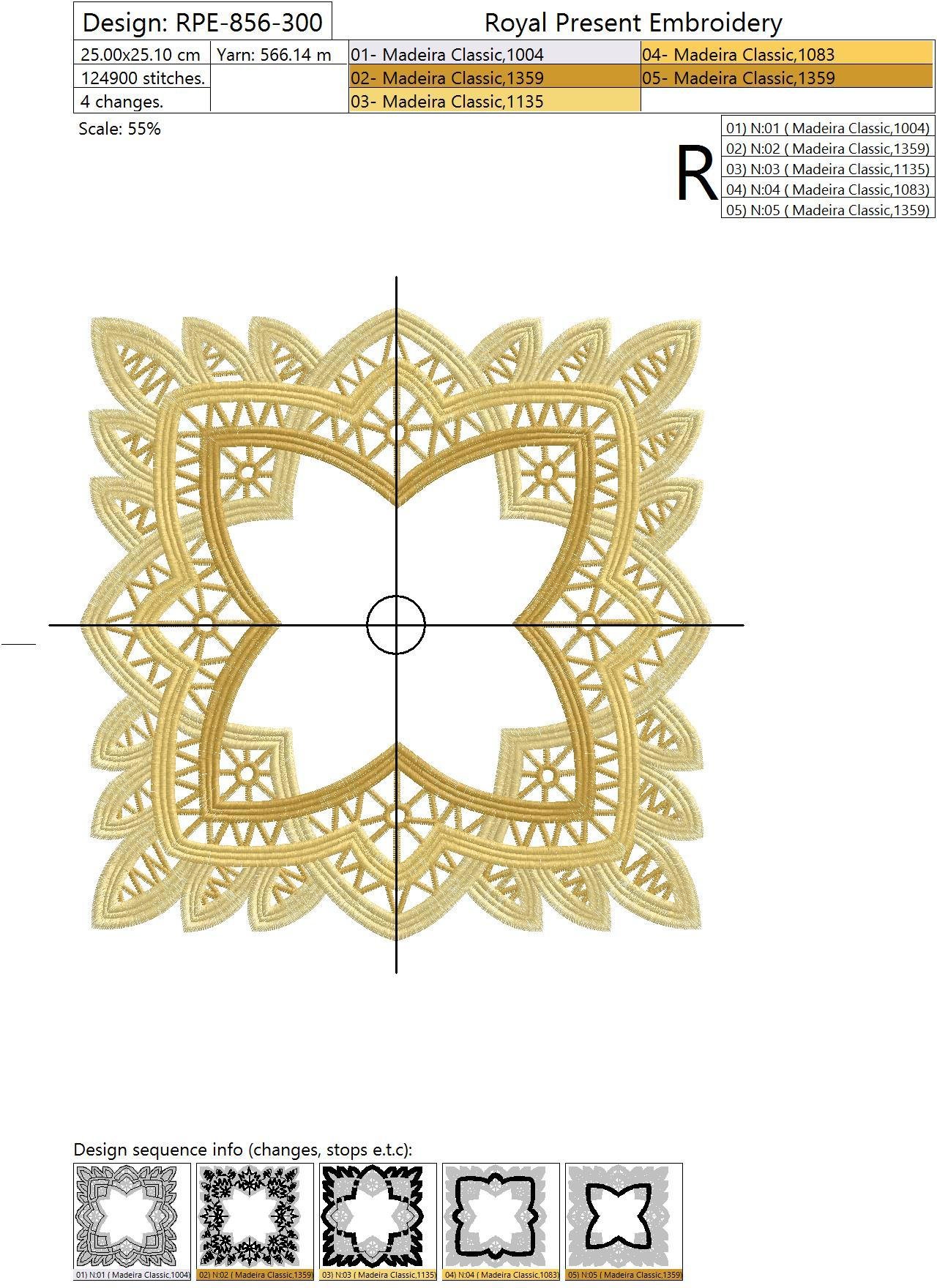 Cutwork Machine embroidery design Square lace pattern - 3 sizes ...