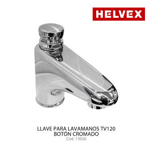 Llave Helvex para lavamanos TV120 boton cromado.