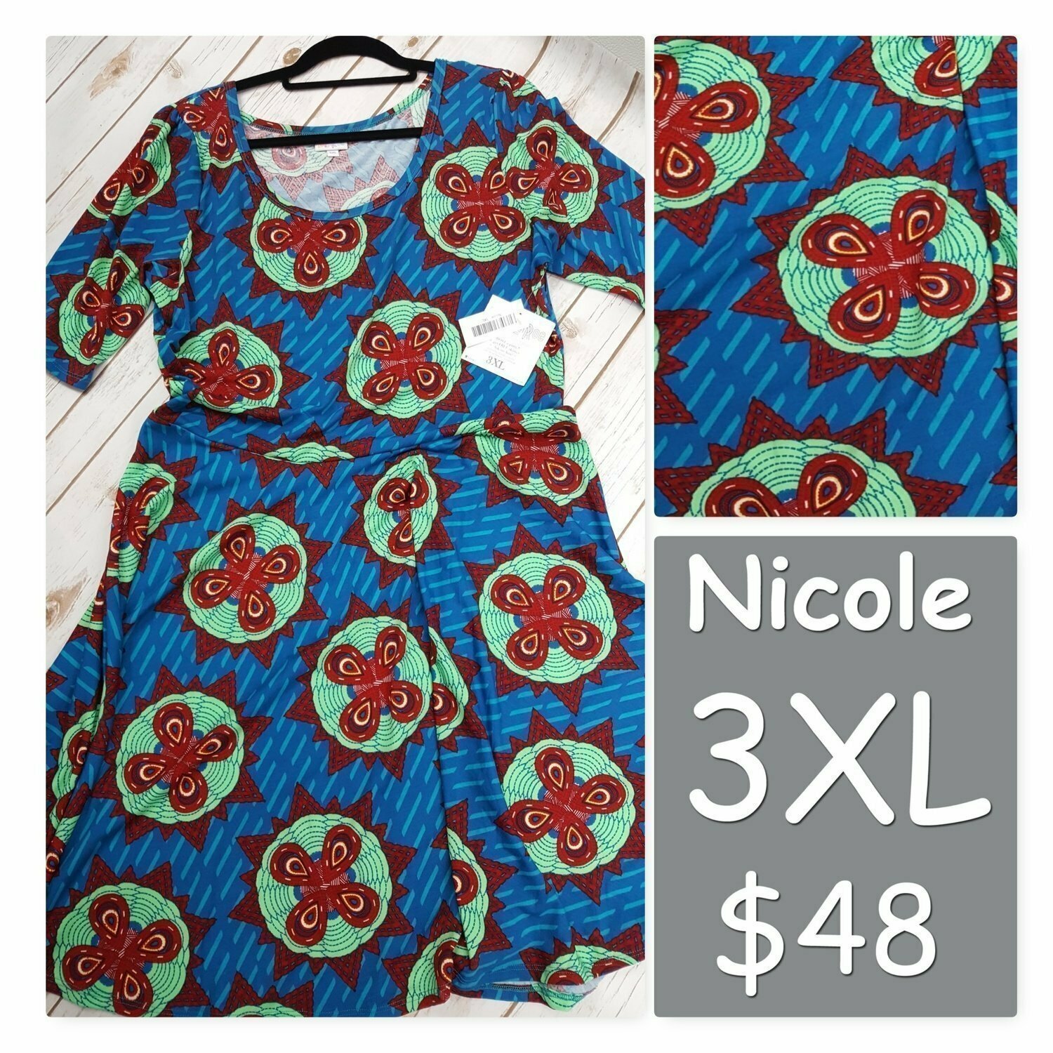Nicole XXX-Large (3XL) LuLaRoe Womens Dress