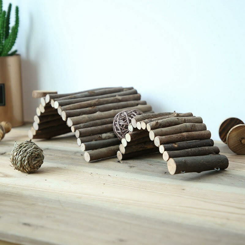 Natural wood hide house for rabbit and guinea pig Small Animal Chew Toy ...