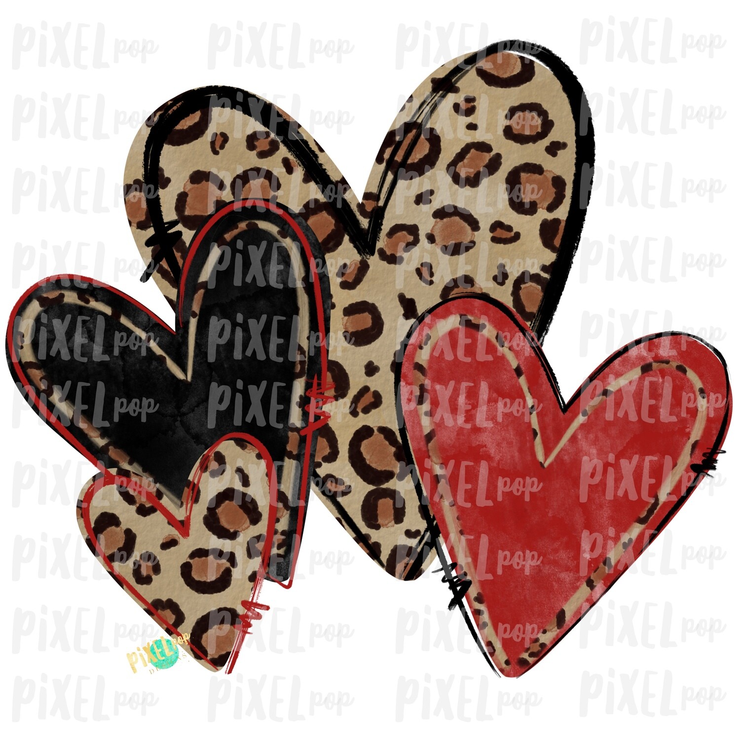 Leopard Print Hearts Valentine Sublimation PNG | Valentine Hearts ...
