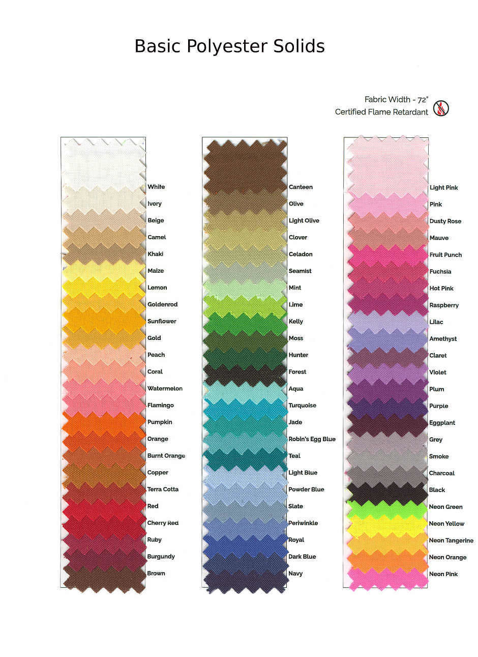 Get your Basic Polyester Swatch Card. | Tablecloth Store | Take a look ... Get your Basic Polyester Swatch Card. | Tablecloth Store | Take a look ...