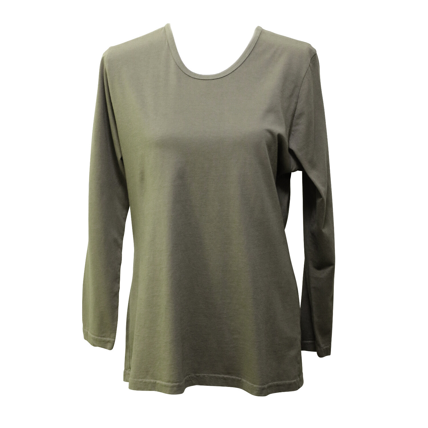 Pure Cotton Long Sleeve Olive Top Made in Melbourne