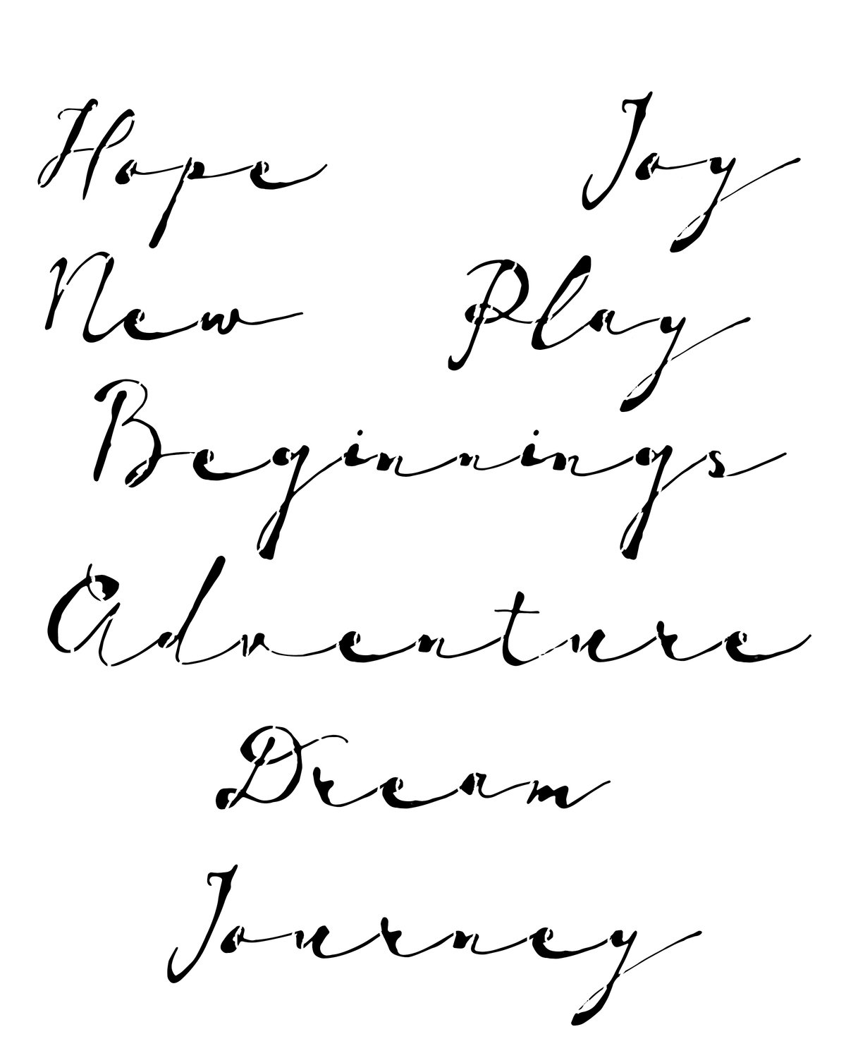 Vintage Script Stencil