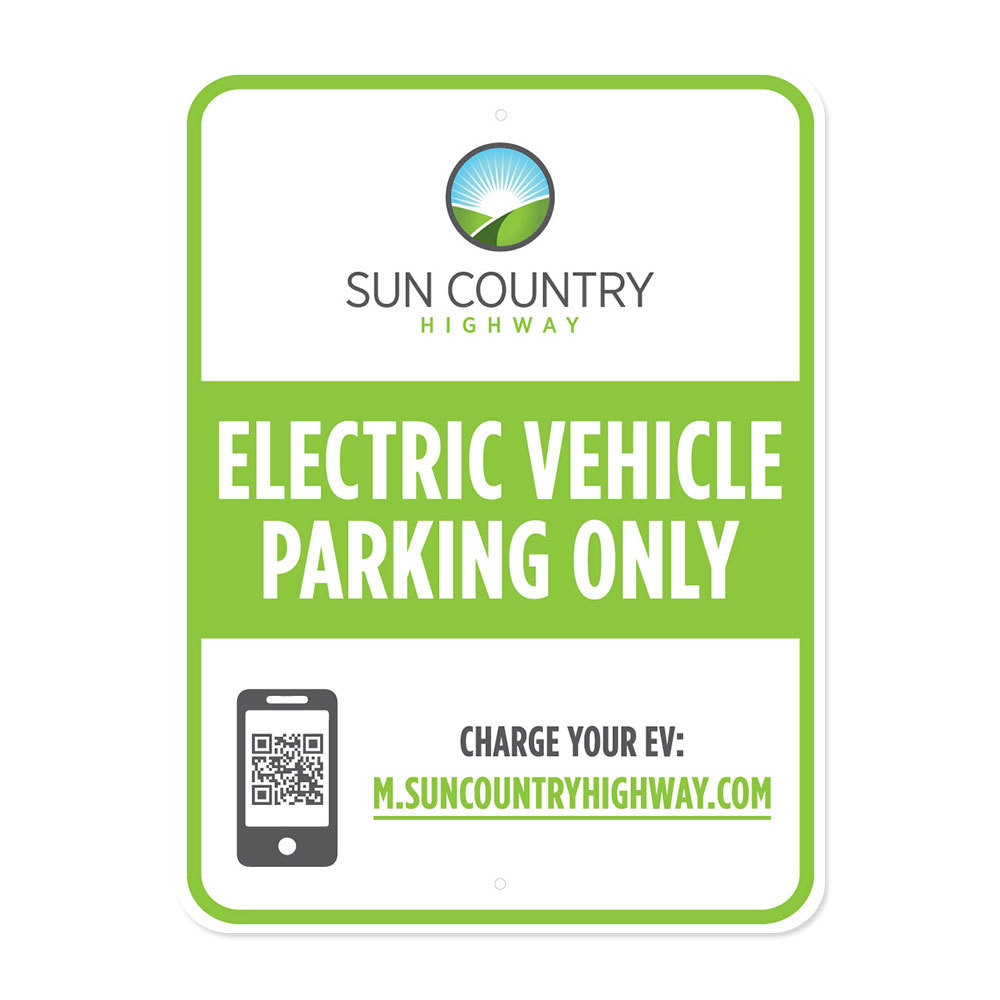 EV Parking Sign - English | Shop Sun Country Highway EVSE and Accessories