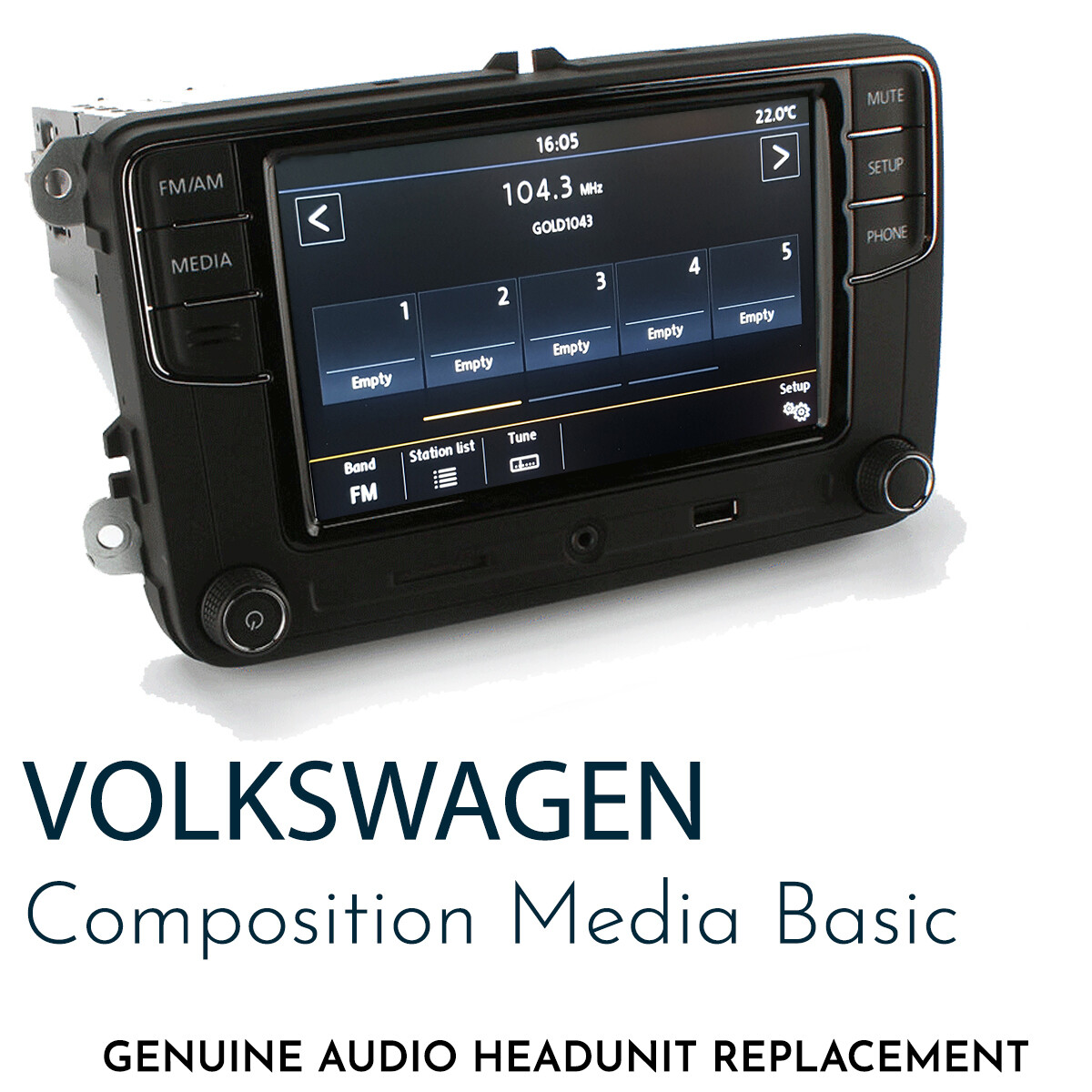 Volkswagen RCD330 Basic - OEM 6.5" Composition media headunit with ...
