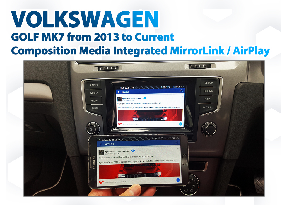 VW Golf Mk7 Composition Media Audio Integrated Smartphone MirrorLink ...