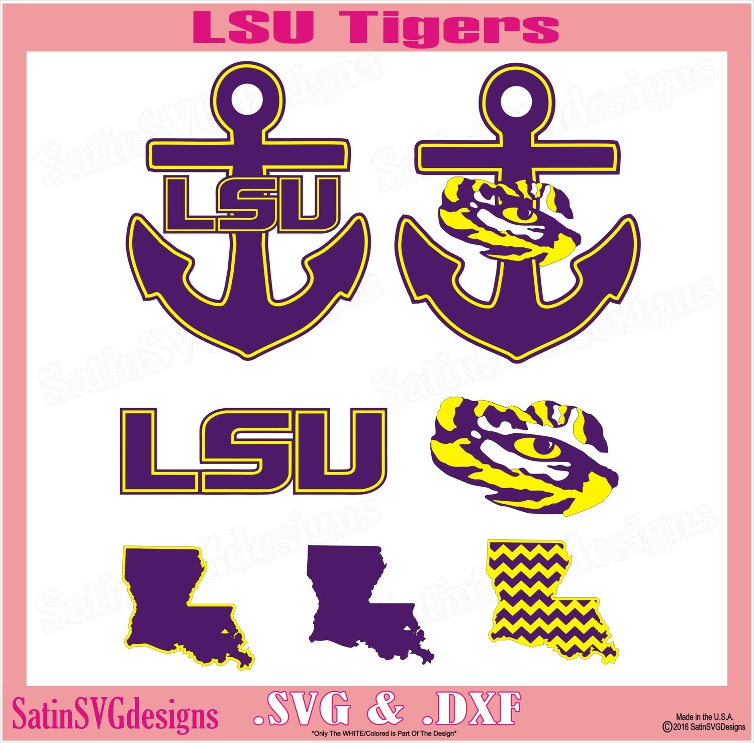 LSU Tigers Louisiana State University Design SVG Files, Cricut ...